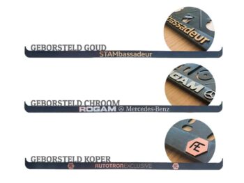 Kentekenplaathouder met eigen tekst en logo l Pelster Automotive