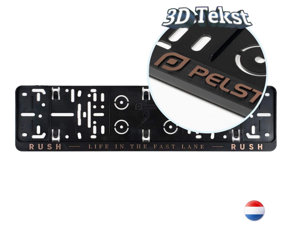 Kentekenplaathouder met eigen tekst en logo l Pelster Automotive