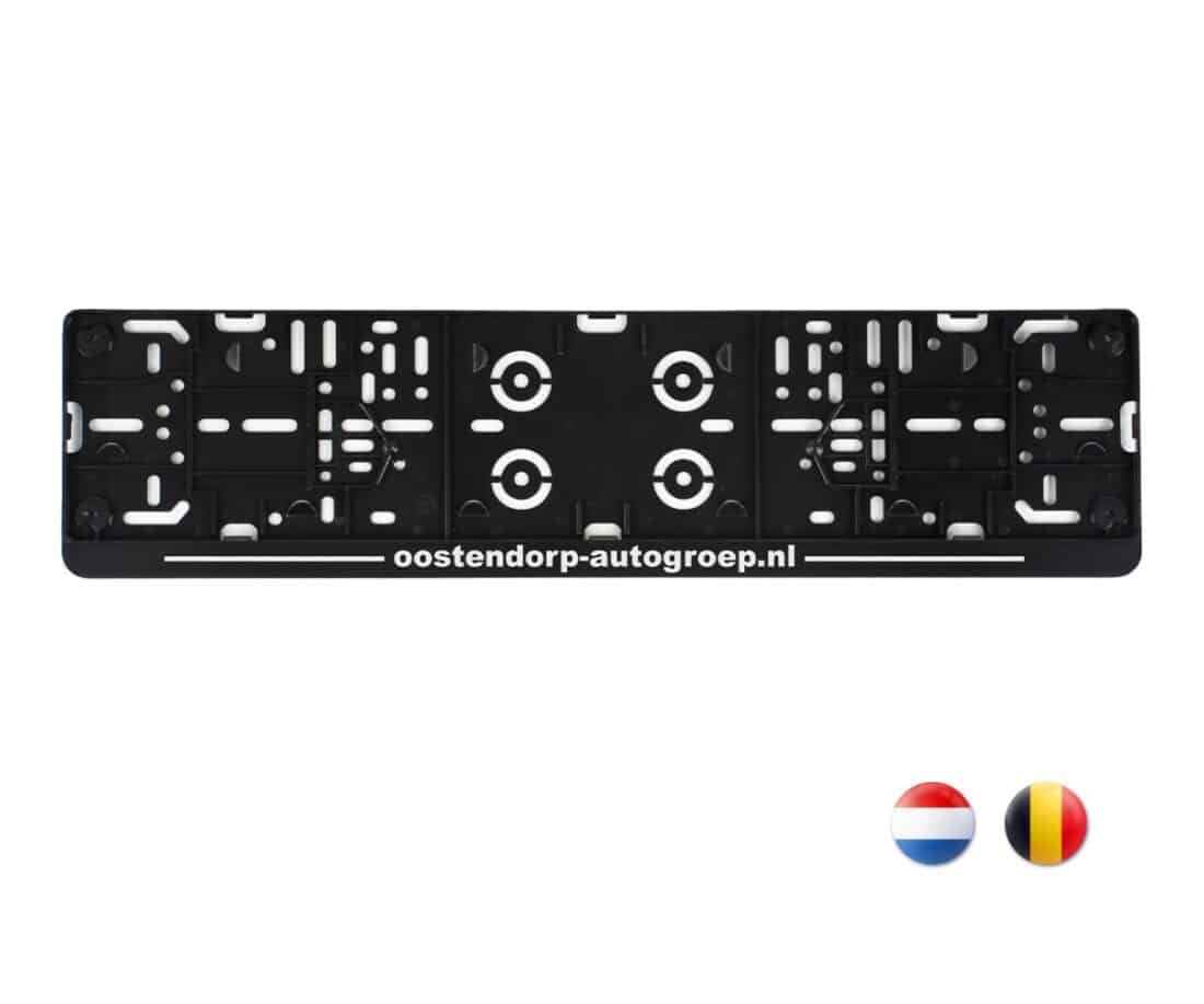 Kentekenplaathouder met eigen tekst en logo l Pelster Automotive